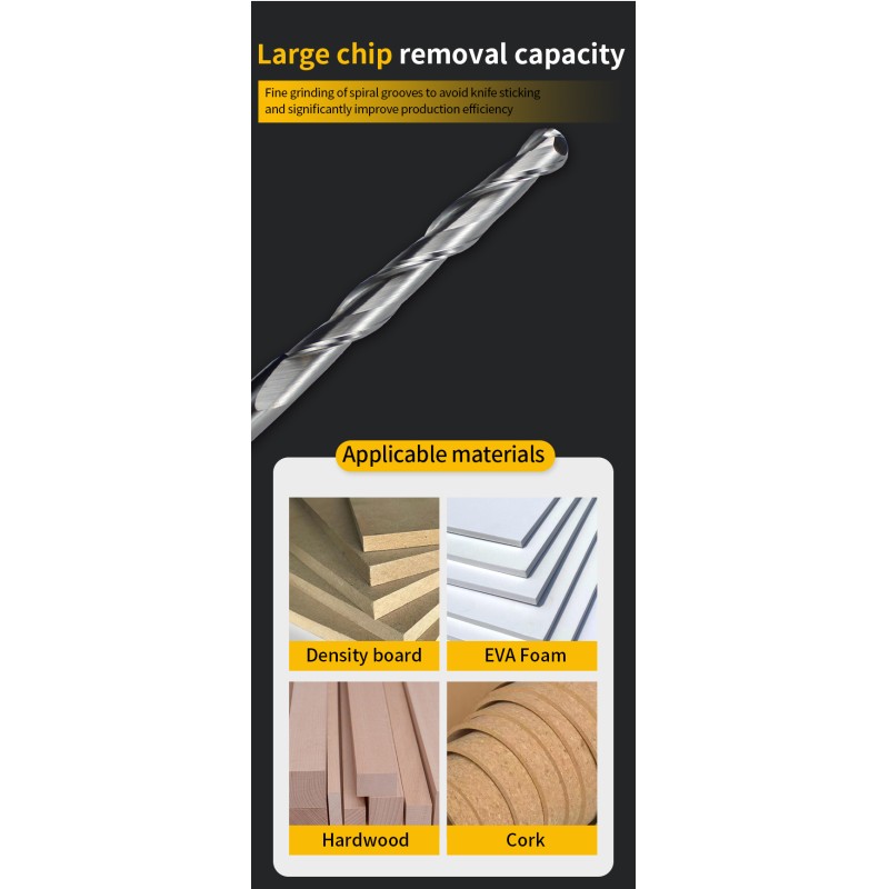 Ball nose end mill side view
