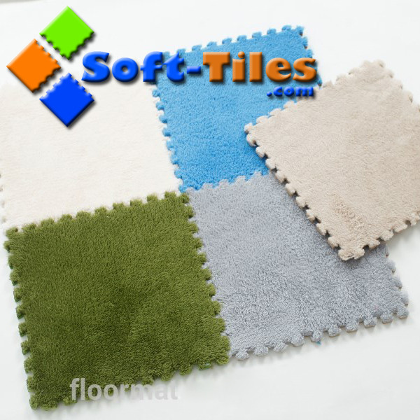 Quality CE certified EVA Long Hair Plush Polyester Area Rugs 30cm*30cm*1cm for sale