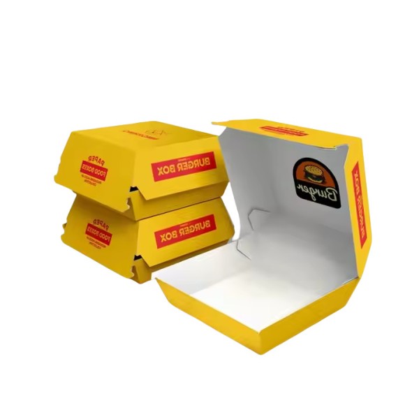 Quality Custom Hamburger Boxes with Customized Design and Eco-Friendly Kraft Paper for sale
