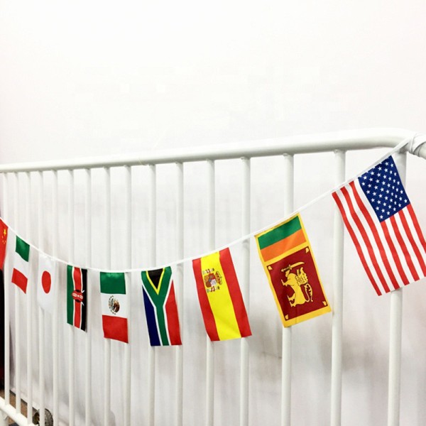 Quality Football Game String Flag Custom Polyester Country Bunting Flags for sale