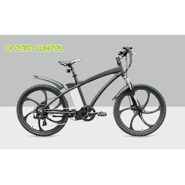 Quality Mens Electric Powered Mountain Bike 26 Inch Wheel 36V 250W Magnesium Alloy Rim for sale