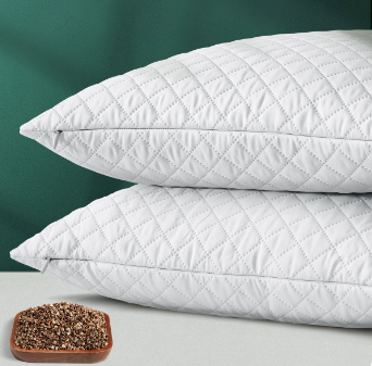 Quality Poly-cotton buckwheat hull pillow, helps improve sleep for sale