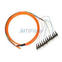 Quality ST 0.9mm Breakout Fiber Optic Pigtail , 12 core Optical Cable for sale