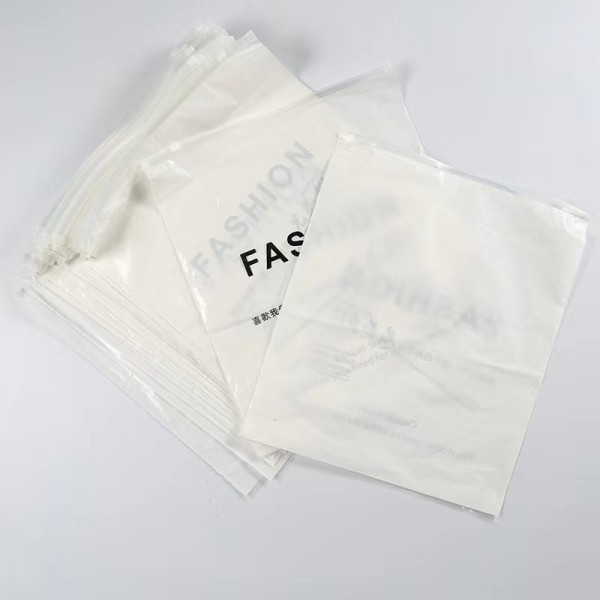 Quality Gravure Printed PE White Bottom Transparent Composite Non-Slip Plastic Bag with Zipper for sale