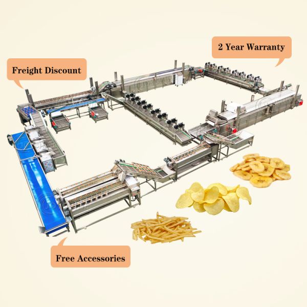 Quality Automatic Industrial Potato Chips Production Line for Fruit Processing Plant for sale