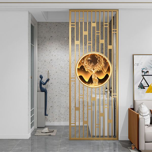 Quality Interior Decor Gold Room Divider Screen Laser Cut Privacy Panels for sale