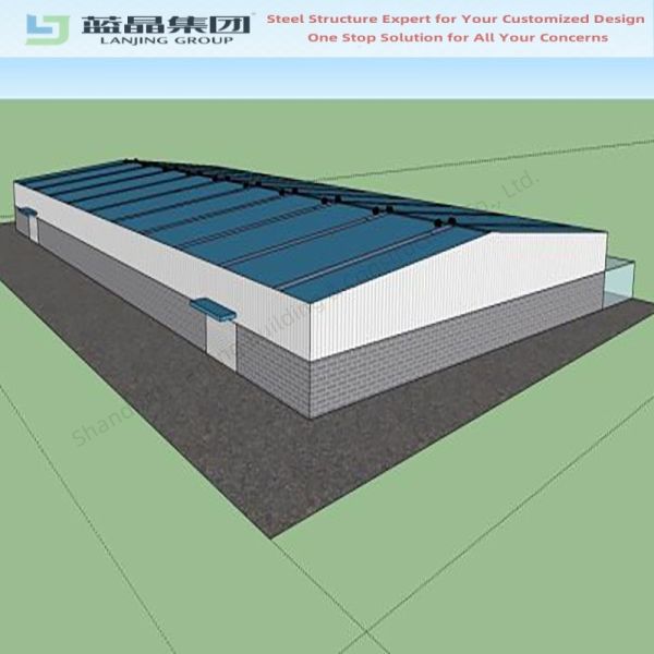 Quality Prefabricated Modern Structural Steel Building Frame Workshop Green Light Metal for sale
