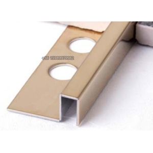 Quality Polished Gold Stainless Steel Square Edge Tile Trim Transition Strip SUS316 for sale