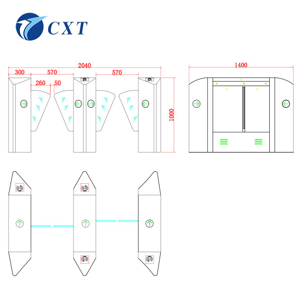 Quality Fully Automatic Intelligent Flap Barrier Turnstile Gate Security Access Gates for sale