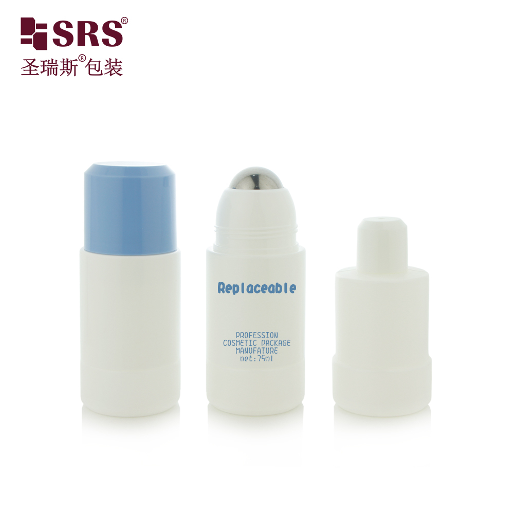 Quality RPPE 50ml 75ml Lightweight Plastic Roller Bottles Refillable Style for Deodorant for sale