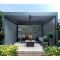 Quality 2025 New Gray Outdoor Aluminum Louvered Roof Waterproof Garden Patio Pavilion for sale