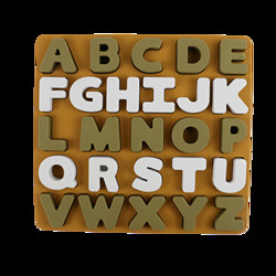 Quality Food Grade Kids Silicone Puzzle With Letters Alphabet Shape for sale