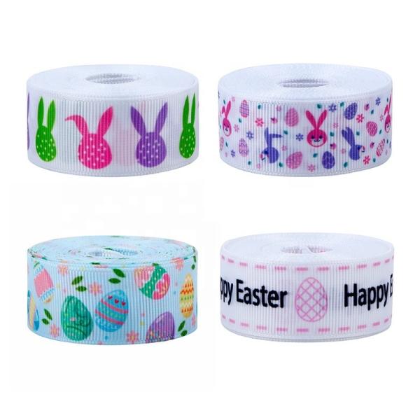 Quality Sustainable MSD Custom Spring Easter Day Bunny Egg Stripe Printed Ribbon for for sale