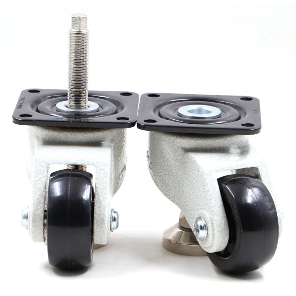 Quality White Nylon 2400kg 3 Inch Adjustable Height Caster Wheels For Automation Equipment for sale