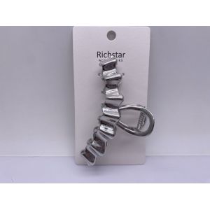 china Polished Durable Silver Hair Claw , Multifunctional Metal Hair Clamp