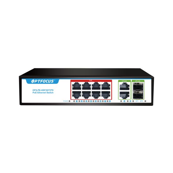 Quality 8 Port Gigabit POE Switch 8x10/100/1000mbps POE Port UPlink 2x1000m RJ45 Port 2x1000m SFP for sale