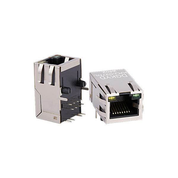 Quality RJ45 Single Port Connector 100Mbps with LED Yellow Green for PCB for sale