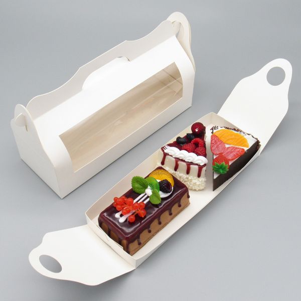 Quality Biodegradable Bakery Dessert Pastry Cake Box Transparent Window Custom Printed for sale