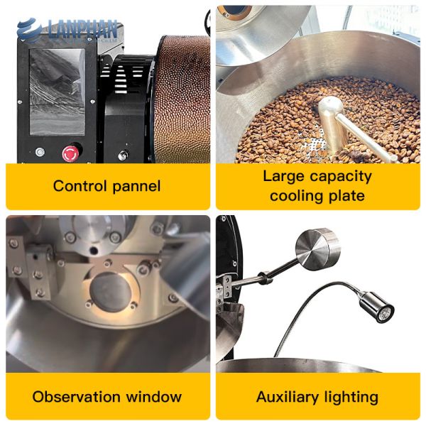 Quality 3kg Touch Screen Coffee Bean Roasting Machine Electric Cocoa Roaster Machinery for sale