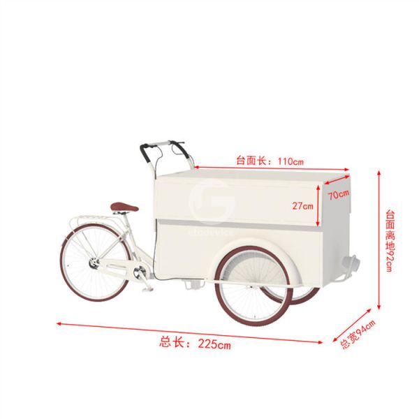 Quality Uncover LA County's Food Gems with Our Hand Pushed Culinary Tricycle Cart 150*70*230cm for sale