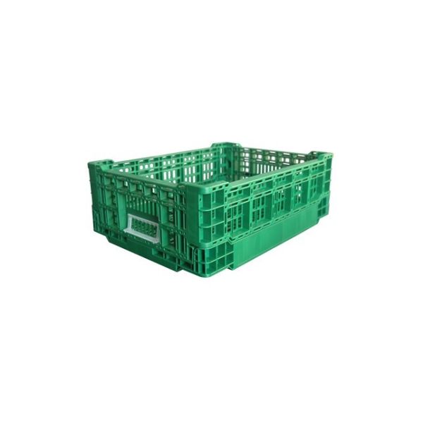 Quality Vegetables Folding Plastic Crate Industrial Fruit Storage Crates 400*300*140mm for sale