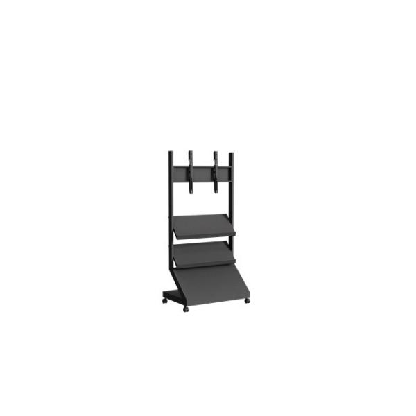 Quality Shelves Management Rolling TV Stand With Locking Casters 60kg Capacity Portable for sale