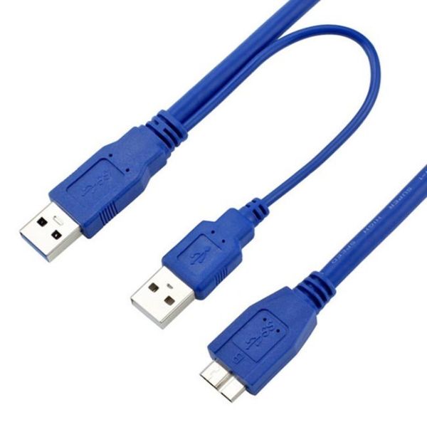 Quality Double Head Micro B To USB 3.0 Charging Cable 0.6m PVC Hard Disk Data Cable for sale