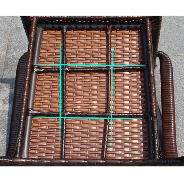 Quality Grey 6 Seater Outdoor Dining Set Table Rectangular Desk Villa Courtyard Rattan for sale