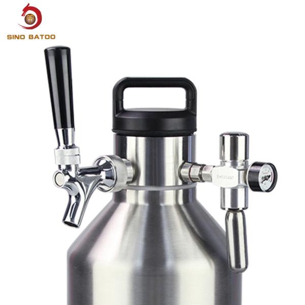 Quality 3.8L Vacuum Beer Growler Dispenser With CO2 Regulator for sale