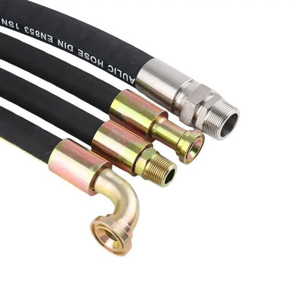 Quality Double Epdm Hydraulic Oil Hose Pipe Fittings Weather Resistant for sale