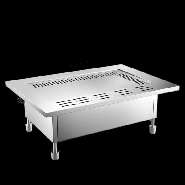 Quality Custom Rectangular Hibachi Grill Table with Ventilation System for sale