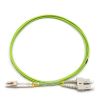 china LC UPC To SC UPC Fiber Optic Patch Cable Duplex OM5 Multimode OFNR 2.0mm Lime