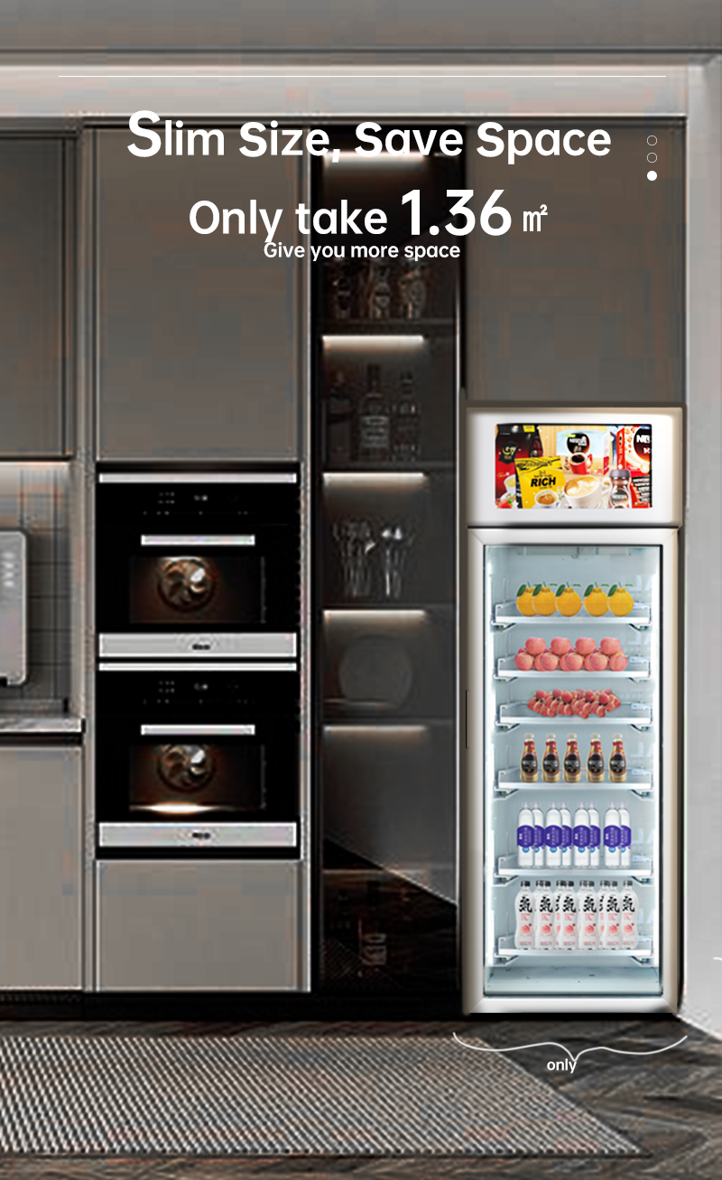 Micron smart fridge snack drink vending machine make quick shopping experience, it just like take a drink from fridge at home.