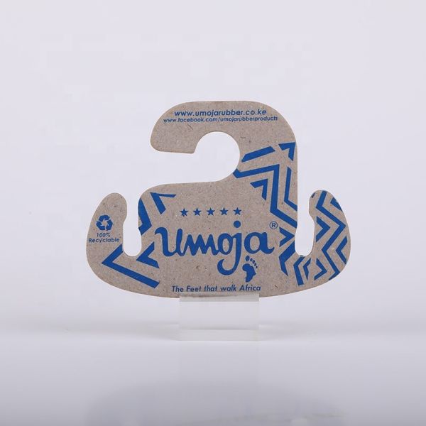 Quality 3mm Thickness Flip Flop Paper Hanger Biodegradable Cardboard Flip Flops Holder for sale