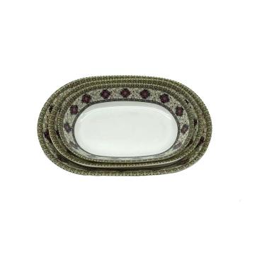 OEM Melamine Plate Home Rectangle Flower Melamine Dinnerware Tasteless