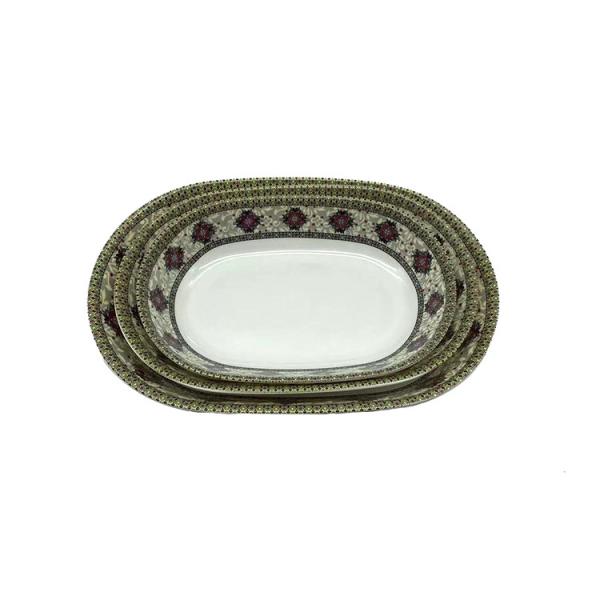 Quality OEM Melamine Plate Home Rectangle Flower Melamine Dinnerware Tasteless for sale