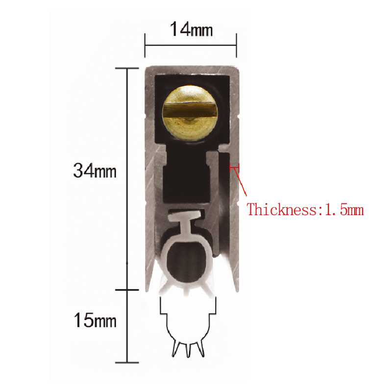 6063 Aluminium Concealed Door Bottom Seal U Shaped For Wooden Door from ...