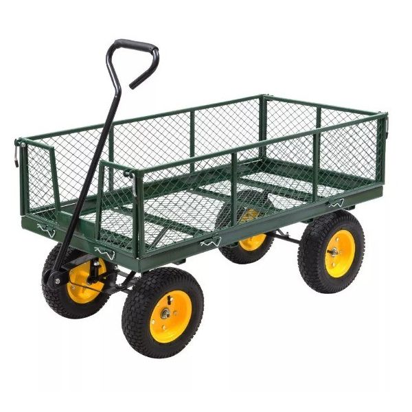 Quality 86*46*85 Dimension Garden Wagon Cart Easy Storage Metal Yard Cart Sapce Saving for sale