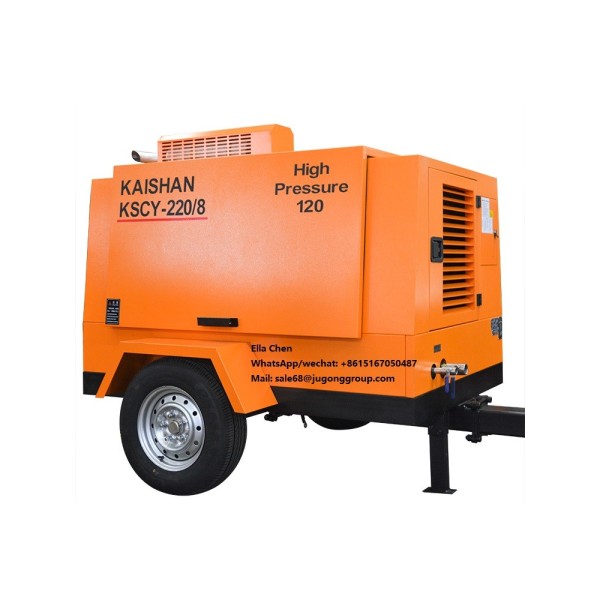 Quality KSCY-220/8 220CFM 6m3/Min 8bar Good Portable Diesel Screw Air Compressor for sale