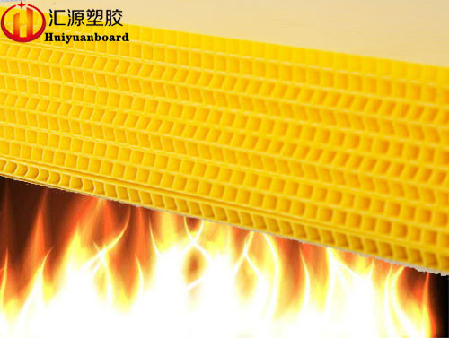 Quality 8mm Reusable Fireproof Yellow Corrugated Plastic Sheets for sale