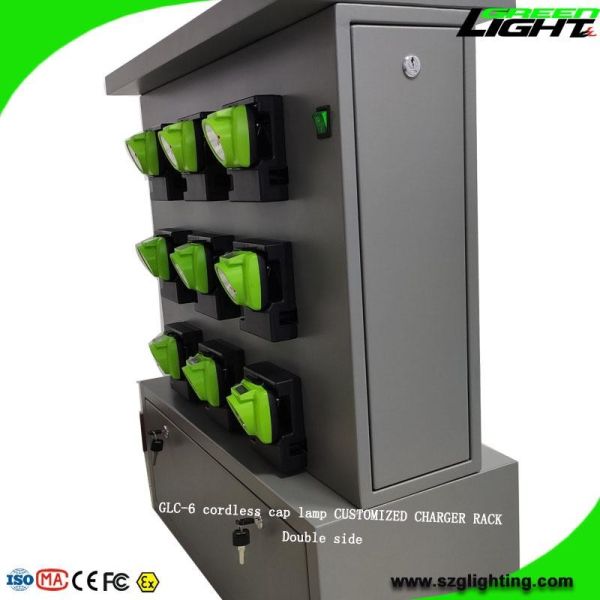 Quality Double Side Charger Racks Cordless Mining Cap Lights 18 Units 5V 2A GLC-6 Series for sale