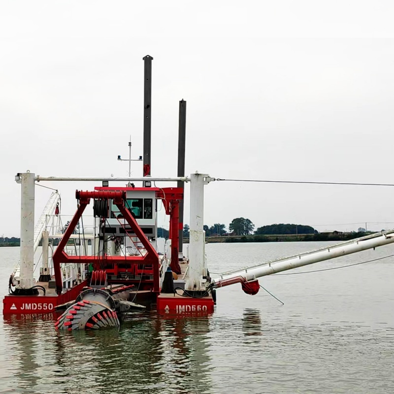 Close-up view of dredger cutter head