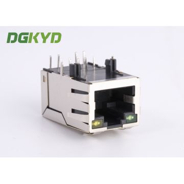 Quality 25.4mm single port tap up rj45 modular jack 10/100 base-tx telecom connector G/Y for sale