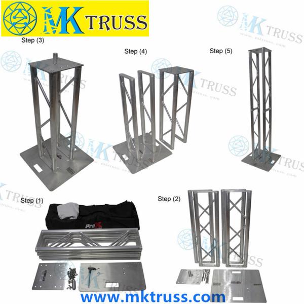 Quality 50*2mm Square Aluminum Stage Truss FLEX TOWER PLATFORM TOTEM PACKAGE with for sale