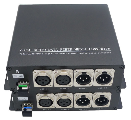 Quality Two Way 2-Ch Xlr Audio To Fiber Converter Broadcasting Voice Audio Over A Single Sc/St/Fc/Lc Fiber for sale