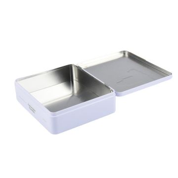 Quality Empty Rectangular Biscuit Tin Can Container Packaging With Hinged Lid Custom for sale
