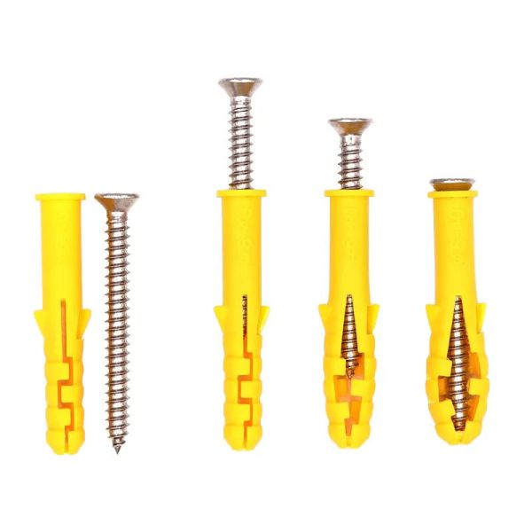 Quality Weather Resistant White Nylon Expanding Drywall Anchor / Wall Plug Plastic Anchor With Mating Screw for sale