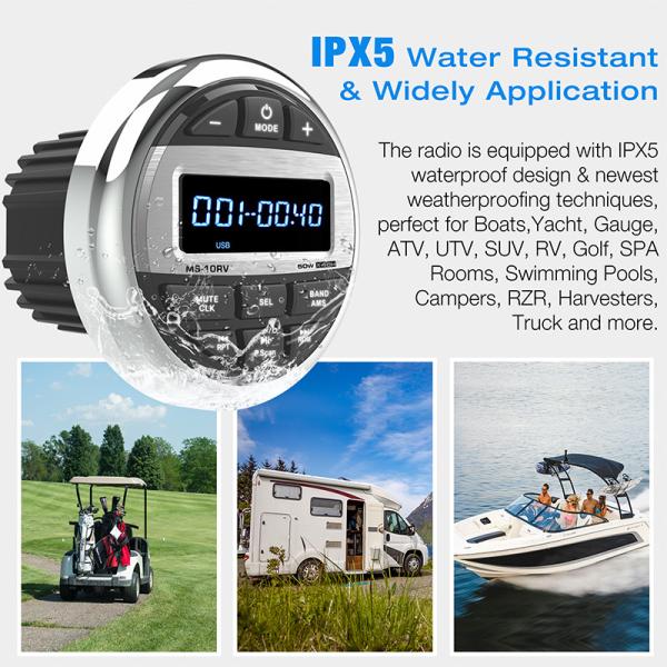 Quality GRANDnavi Universal Marine Stereo Single Din Waterproof Level IPX5 MP3 for sale