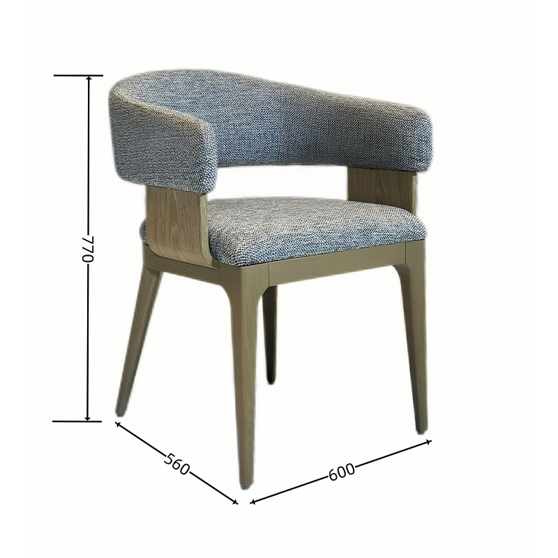 Hotel Furniture Simple Durable Solid Wood Fabric Chair Restaurant Dining Room Home