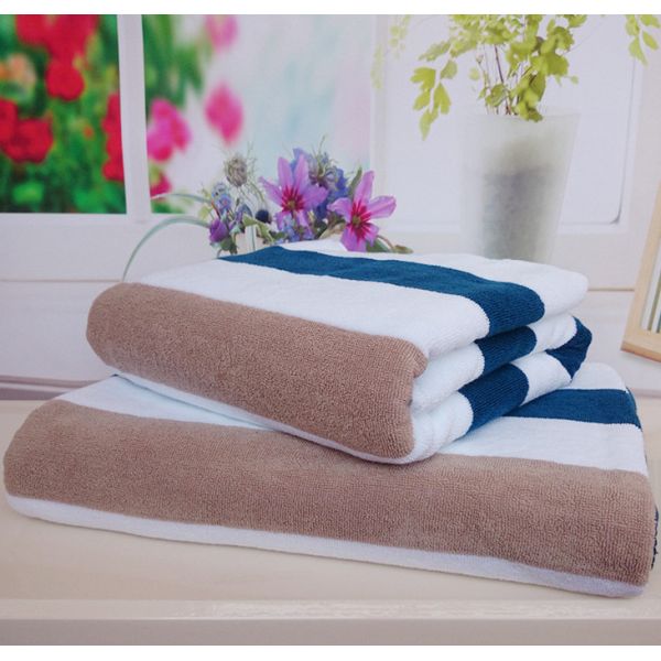 Quality 100% Cotton Material Blue And White Beach Towels Washable Customized for sale